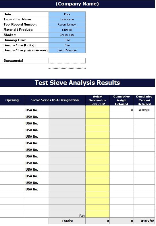 How It Works: W.S. Tyler Test Sieve Analysis Data Recording Program